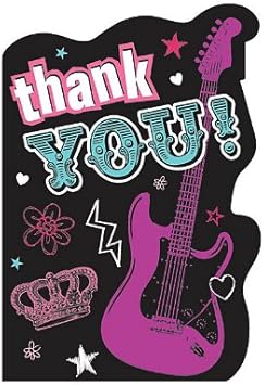 Amazon.com: Rock Star Girl Thank You Notes (8-pack) : Toys & Games