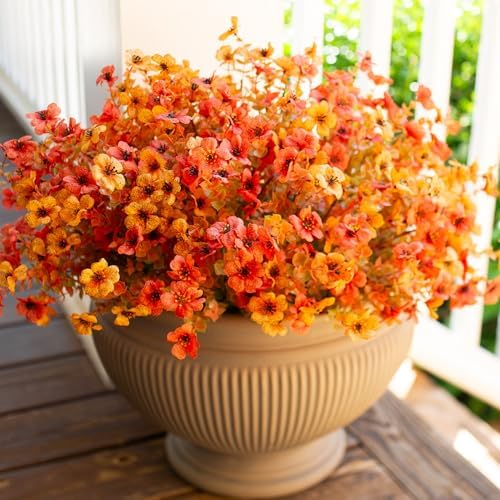 Amazon.com: Cherica 12 Pcs Outdoor Fall Decor, Fall Flowers Artificial ...