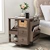 Amazon.com: Gitua Rotating End Table, Modern Farmhouse Table with ...