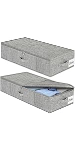 Amazon.com: Under Bed Storage Container Bins 2 Pack, 4.5 Inch Slim Low ...