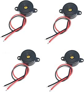 4pcs DC 3-24V Active Piezo Buzzer with Lead Wire 2312 High Decibels Continuous Sounder ...