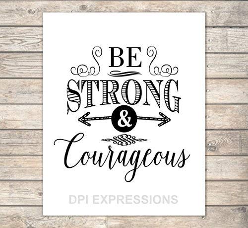 Amazon.com: Be Strong and Courageous, Christian Wall Art, Printable ...