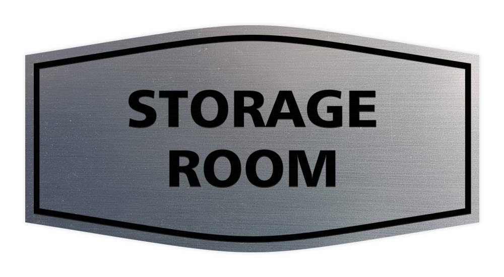 Amazon.com : Signs ByLITA Fancy Storage Room Sign (Brushed Silver ...