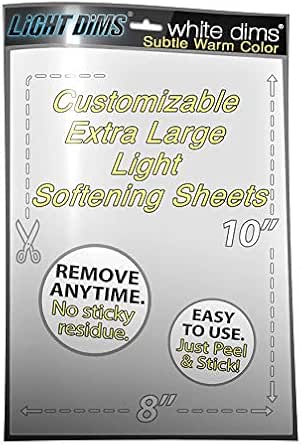 LightDims White Dims Self Adhesive Dimming/Softening Sheets for Harsh ...