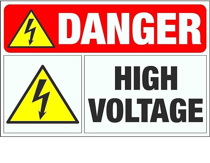 S.K Danger High Voltage Safety & Warning Sign Board Non Tearable ...