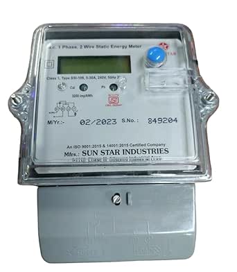 Single Phase Digital Meter A.C. 2 Wire Static Energy Meter : Amazon.in ...
