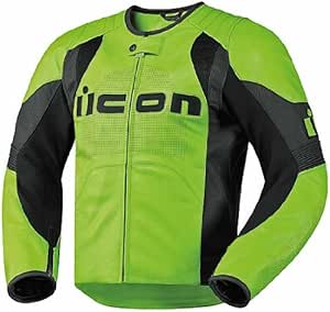 Amazon.com: Icon Overlord Leather Jacket - Green - Motorcycle Jackets