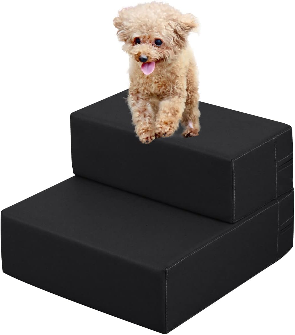 Amazon | ottostyle.jp ドッグステップ PVCレザー Mサイズ 幅40cm×奥行き45cm×高さ30cm 【ブラック】 抗菌・防臭 愛犬のソファやベッドの昇り降りに！ドッグ ...