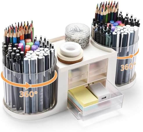 Amazon.com: Generic 2-Piece Set Plastic Desk Organizer With 8 Slots ...