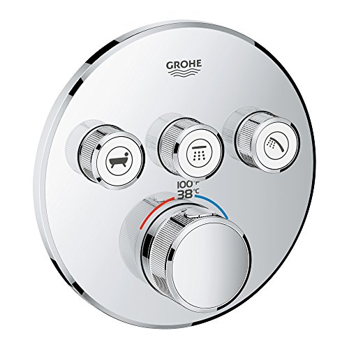 GROHE 29138000 Grohtherm Triple-Function Shower Thermostatic Valve Trim ...