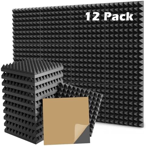 NVIYAM 12 Pieces Sound Absorbing Panels, 30 x 30 x 5 cm Soundproof ...