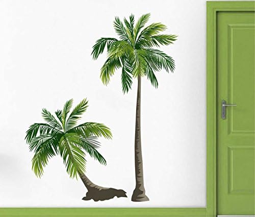 Rawpockets Decal ' Pair Coconut Trees' Multi-Color Large Size Wall ...