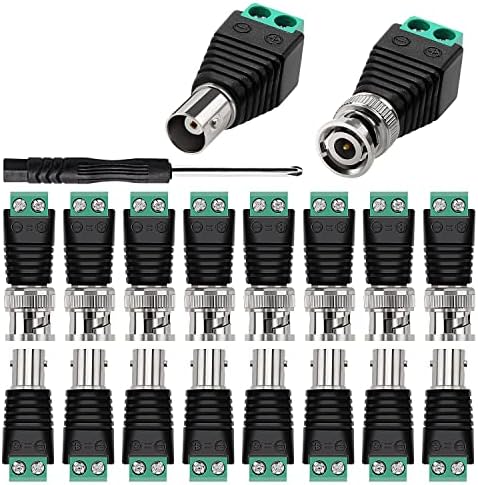 KUOQIY 9 Paires BNC Video Balun Connecteur, BNC Mâle Femelle Connecteur Kit, Coaxiaux Cat5 Cat6 ...