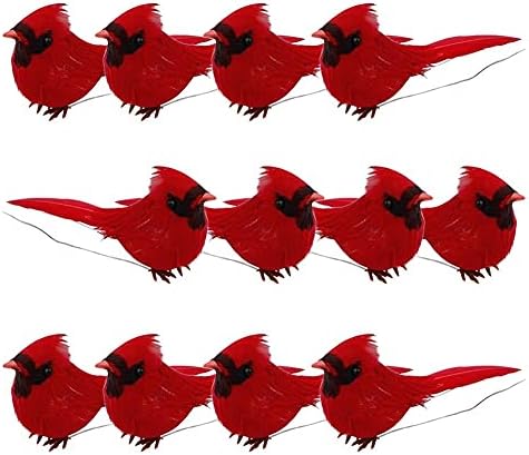Amazon.com: 6 Pieces Red Bird Cardinal Belt Clip Christmas Tree ...