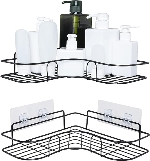 Divine Trend Self-Adhesive Metal Bathroom Corner Rack Storage Shelves ...