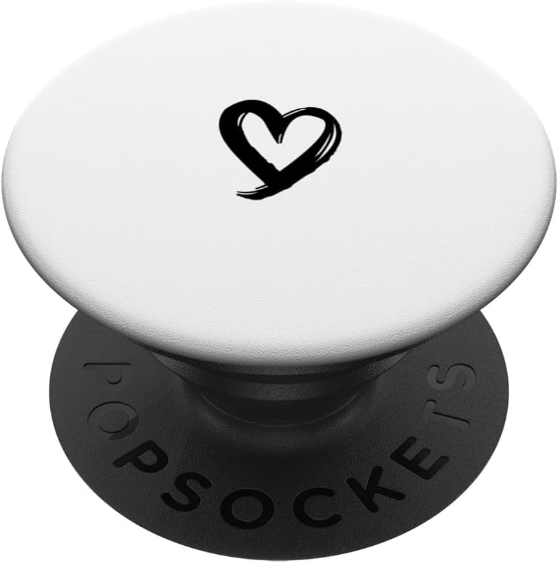 Amazon.com: Cute Minimalist Heart, Black Doodle Vintage on White ...