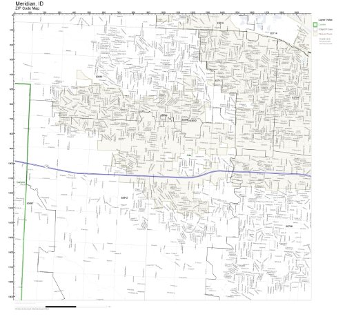 ZIP Code Wall Map of Meridian, ID ZIP Code Map Not Laminated: Amazon ...