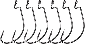Amazon.com : Fish Hooks ﻿ 50pcs High Strength Crank Hook with Barbed Lure Hook Wide Net Crank ...