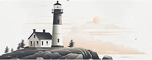 Amazon.com: DNOVING 2 Rolls Lighthouse Birthday Wrapping Paper - 58 x ...