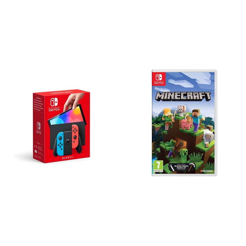 Buy Nintendo Switch (OLED Model) - Neon Blue/Neon Red & Minecraft ...