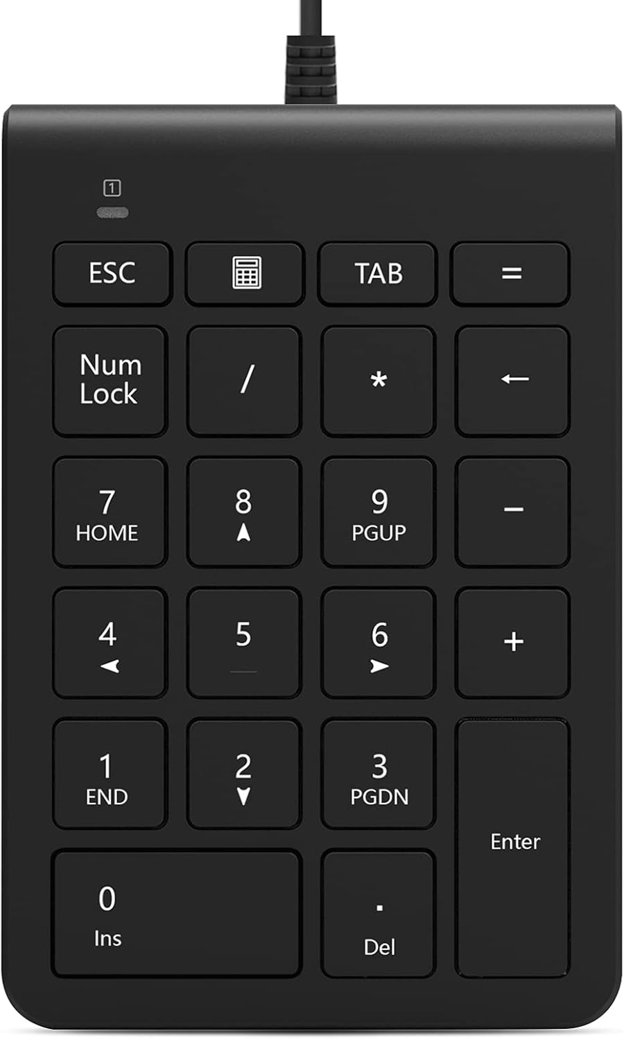 Wired Numeric Keypad, Ultra Slim 22-key Corded USB Number Pad Portable ...