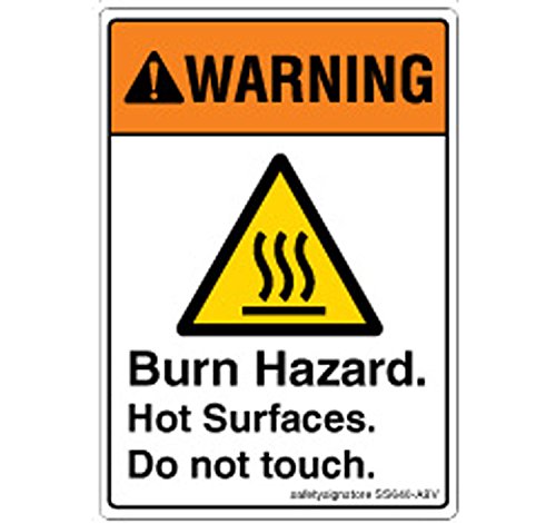 WARNING: Burn Hazard (set of 10), (SS640-A8V-01), Material: 3M Self ...