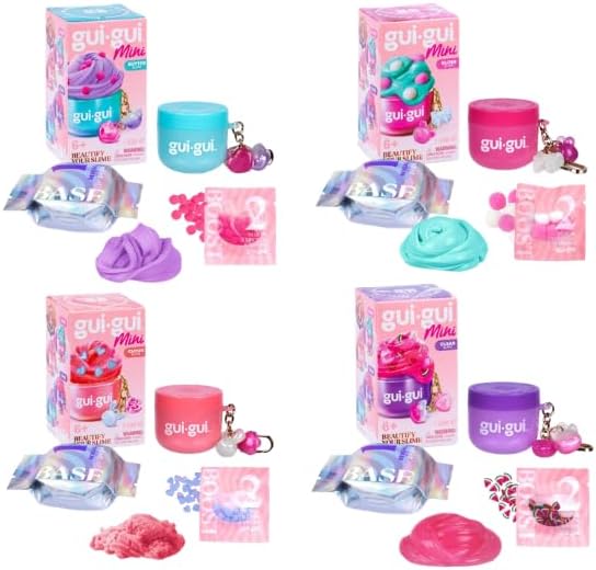 Amazon.com: GUI GUI Mini Slime Jar Keychain – 4 Pack Tiny Scented Slime ...