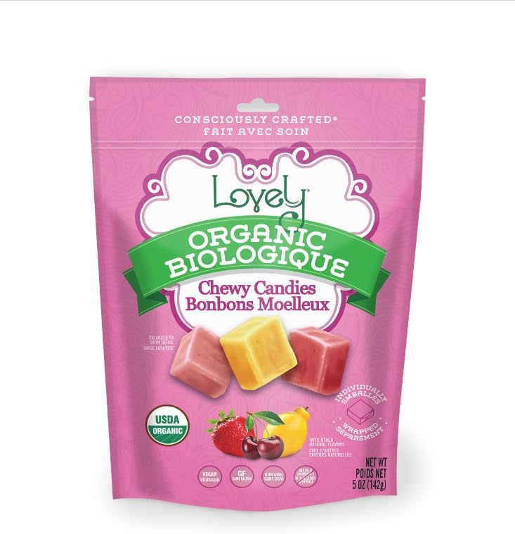 Amazon.com : Lovely Candy Co. Organic Chewy Candies 5oz Bag (1-pack ...