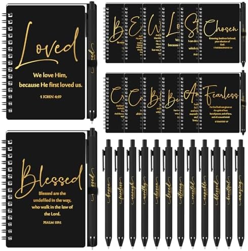 Amazon.com : Kosiz 12 Sets Christian Gifts Bulk Christian Notebooks ...