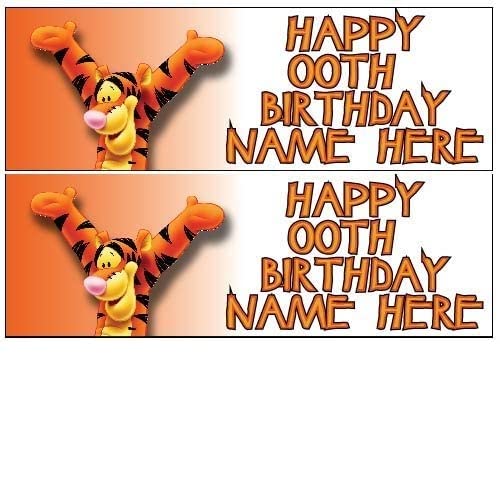 ELITEPRINT TIGGER Personalised Birthday Banner 100gsm Kids Boys Girls ...