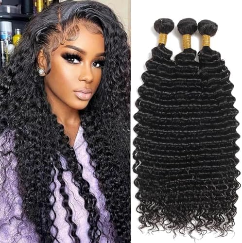 Amazon.com : msVenus 12A Deep Wave Bundles Human Hair 20 20 20 Inches ...