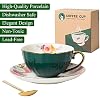 JOYOFUN Green Tea Cup and Saucer,Porcelain Coffee Cup Royal Ceramic ...