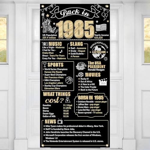 Amazon.com: Eiurteao 40th Birthday Decorations Back in 1985 Door Banner ...