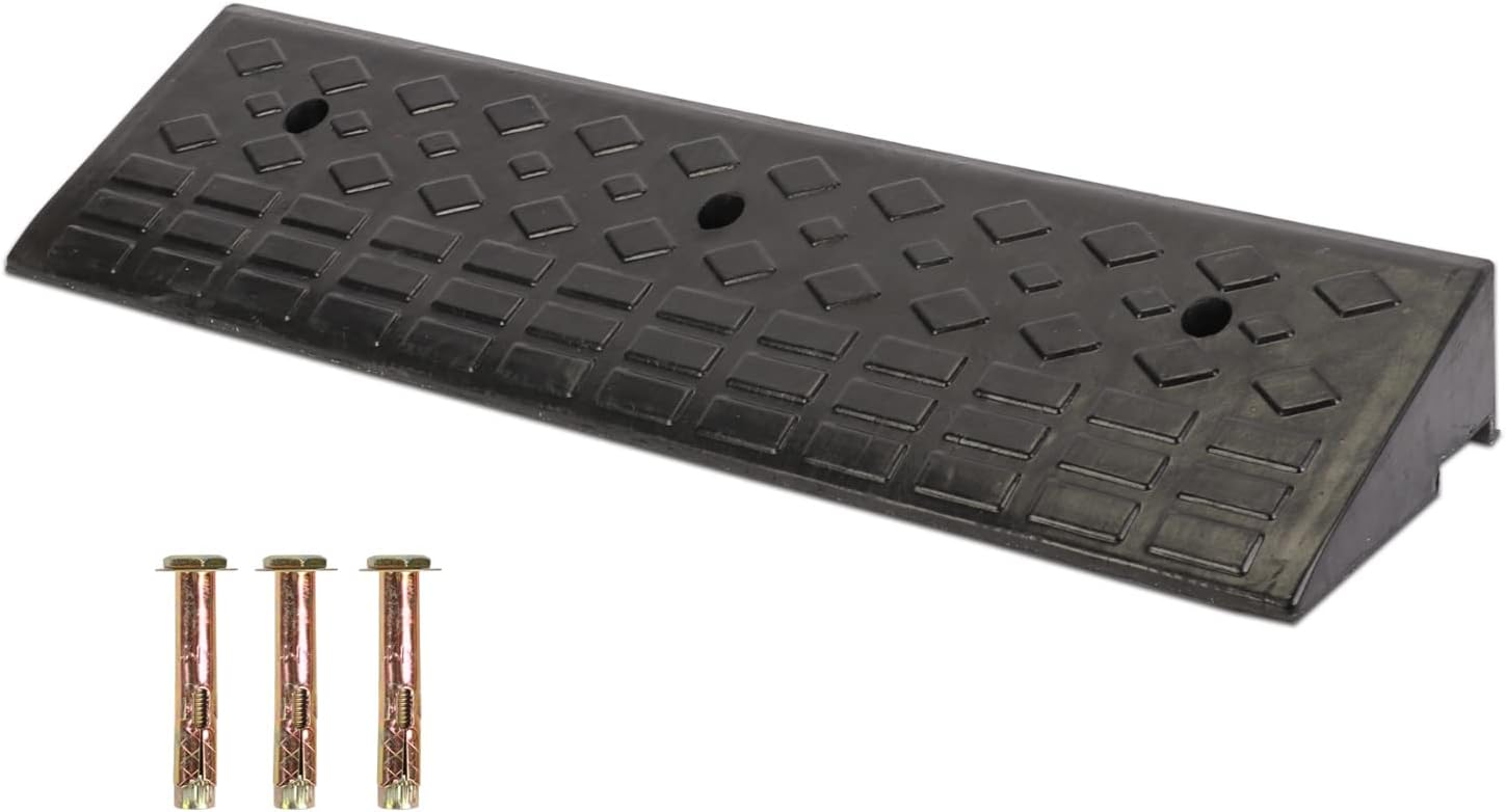 tonchean Gummi-Bordsteinrampe Panzerrampe mit 3 Schrauben 100 x 25 x 10 ...