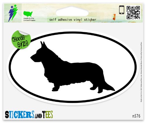 Amazon.com: Cardigan Welsh Corgi Dog Breed Shape Oval Car Sticker ...