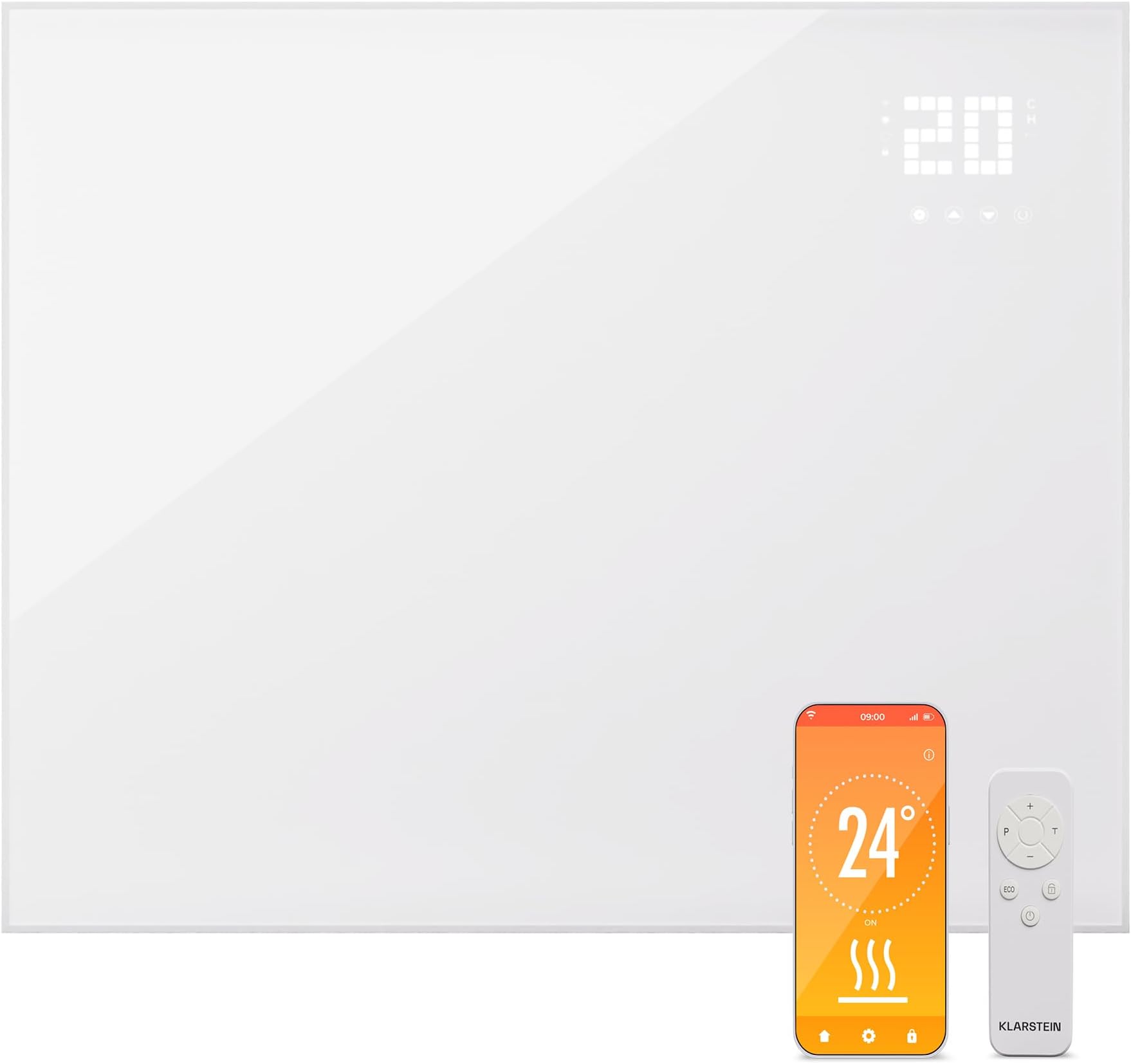 Klarstein Infrarotheizung mit Thermostat, 1200W Elektroheizung, Smart ...