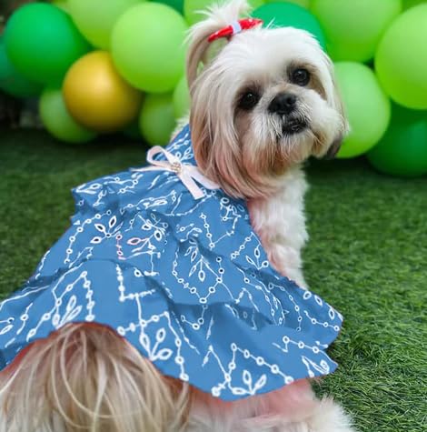 Wrap In Fur Dog Embroidery Frock, Dog Summer Frock. Dog Frock, Dog ...