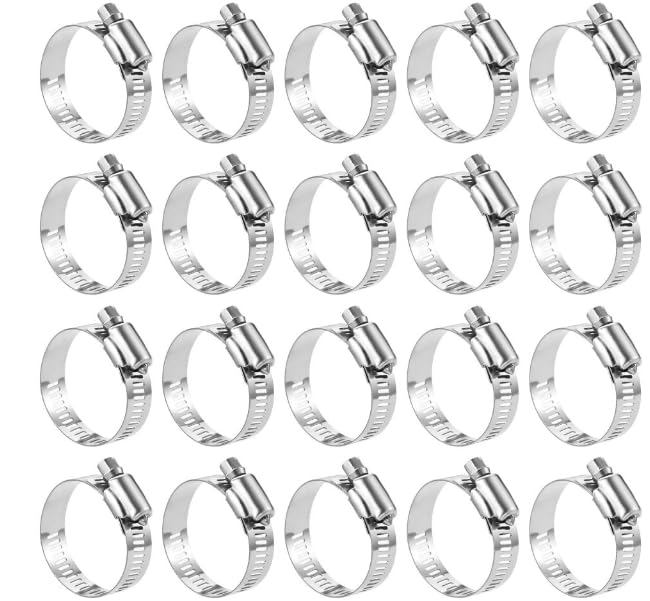 AKKIAGRO 3/4 inch Hose Clamp, 10 Pack Stainless Steel Adjustable 0.5 ...