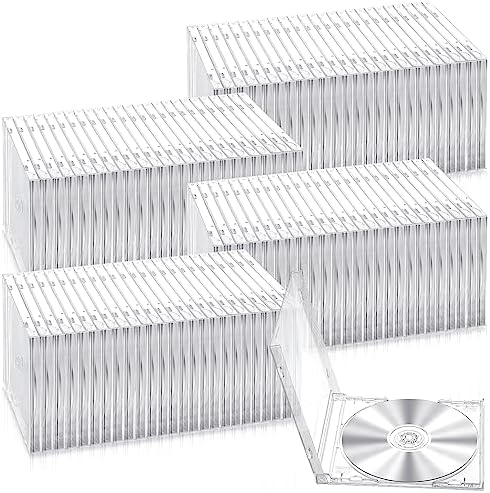Amazon.com: Kanayu 200 Pcs Standard Plastic CD DVD Cases Clear CD Case ...