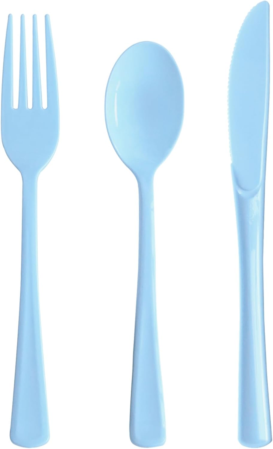 Amazon.com : joy akkess 150 Pack Blue Plastic Silverware, Light Blue ...
