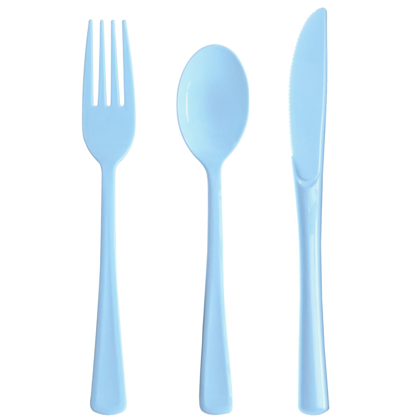Amazon.com : joy akkess 150 Pack Light Blue Plastic Silverware, Light ...