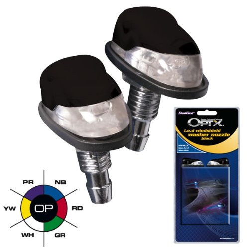 Streetglow OPWBKNB OPTX Neo Blue LED Black Washer Nozzle - Pair ...