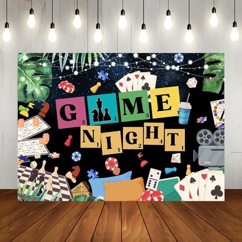 Amazon.com : Lofaris Game Night Theme Backdrop Summer Aloha Chess Card ...