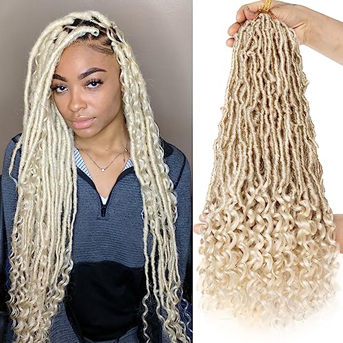 Snapklik.com : Leeven 18 Inch Goddess Locs Crochet Hair 7 Packs Blonde ...