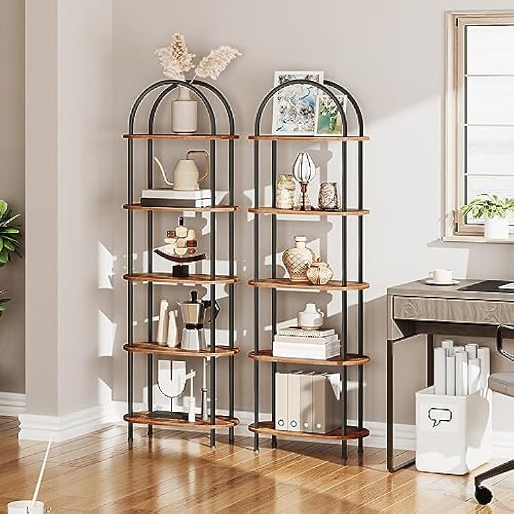 HOOBRO 5 Tier Open Bookshelf, Industrial Arched Philippines | Ubuy