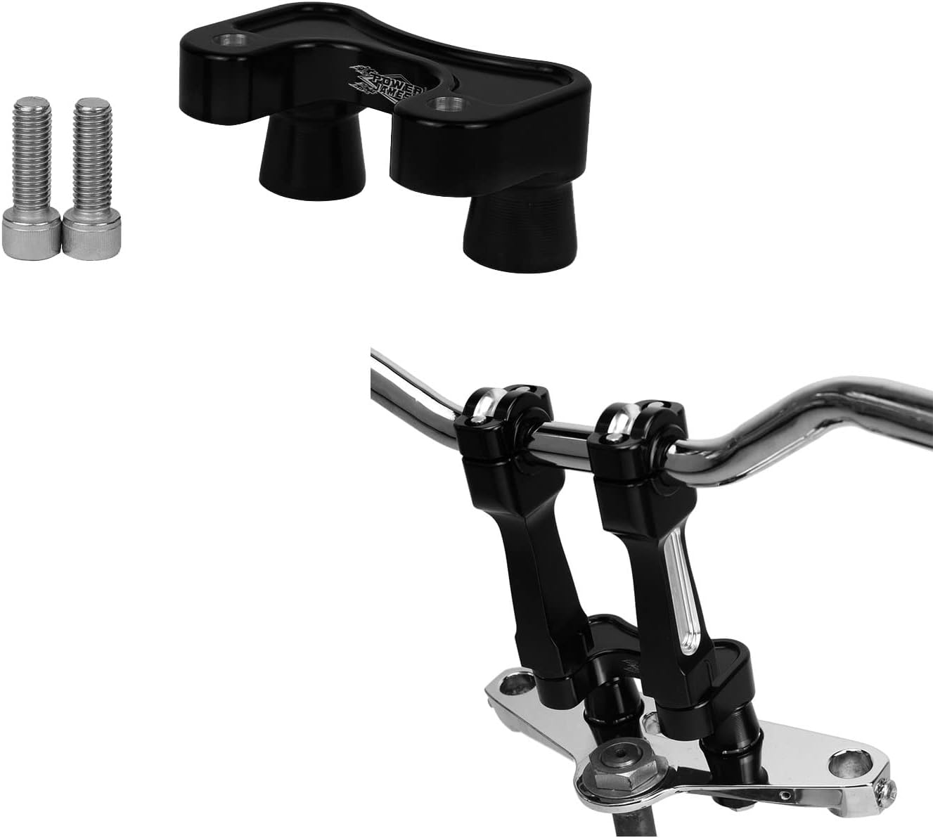 Amazon.com: POWERJAMES Black Handlebar Risers Adapter 1.6" Forwards for ...