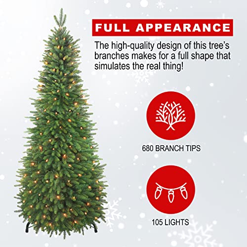Snapklik.com : 6 Ft Pop Up Christmas Tree - Pre-Lit Large Tree Easy ...