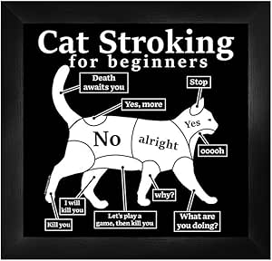 Cat Stroking for Beginners Framed Print : Amazon.co.uk: Home & Kitchen