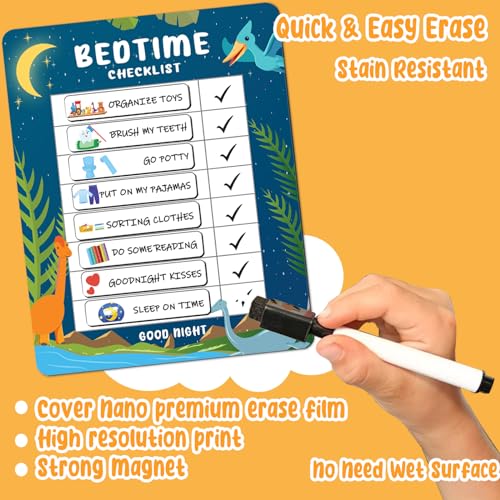 Buy Dinosaur Morning Bedtime Routine Chart for Toddler，Toddler Daily ...