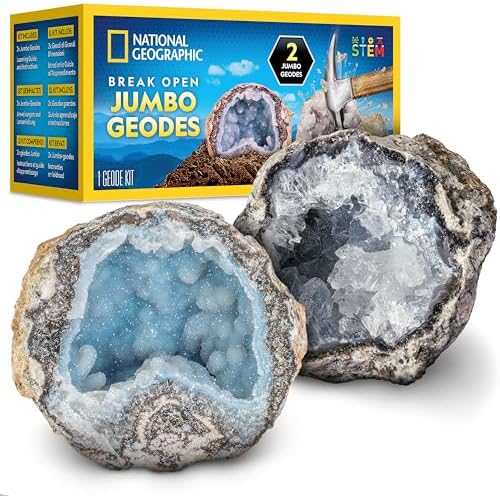 Amazon.com: National Geographic Jumbo Geodes Kit – Break Open 2 Large ...